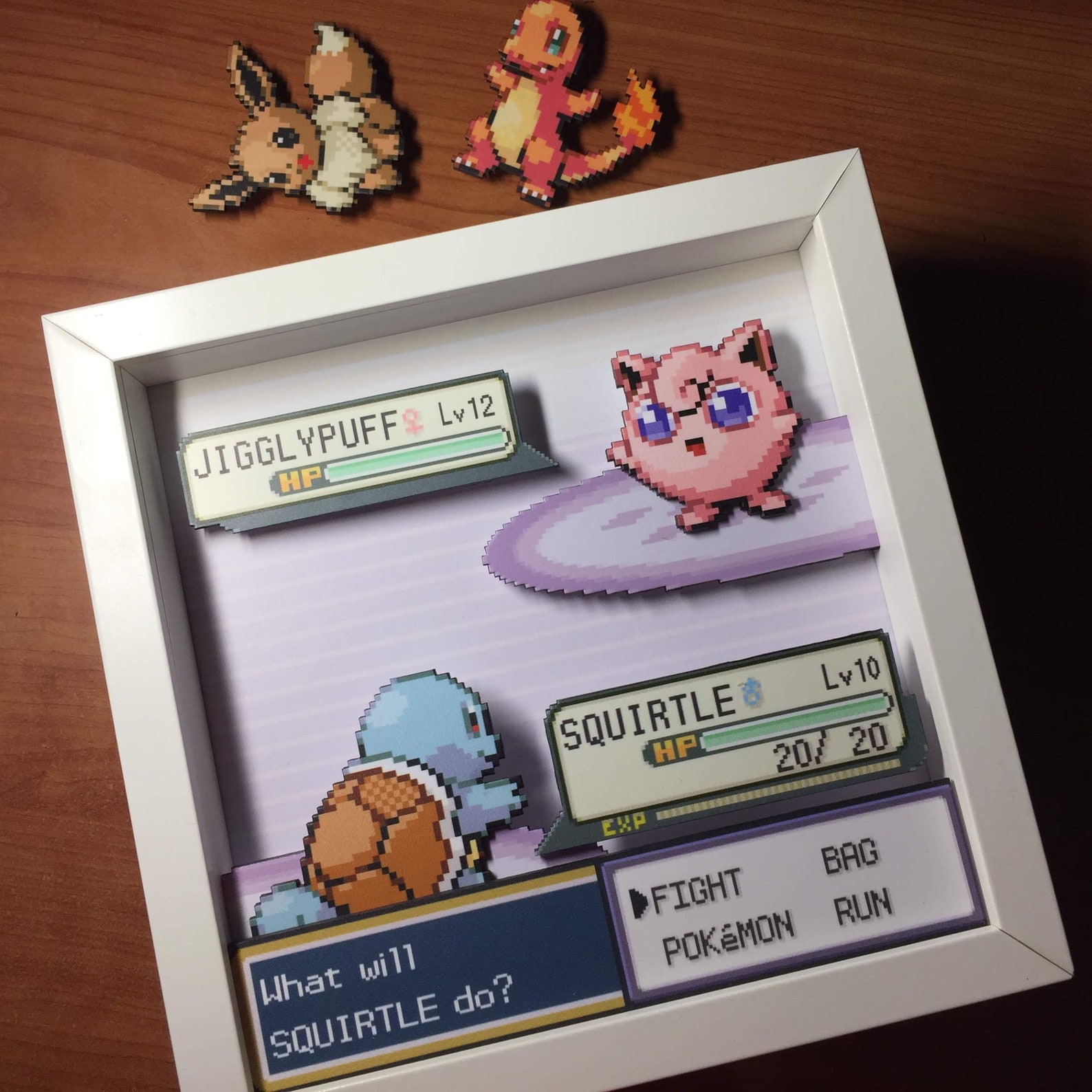 Pokemon Shadow Box Diorama with Jigglypuff and Squirtle | Etsy