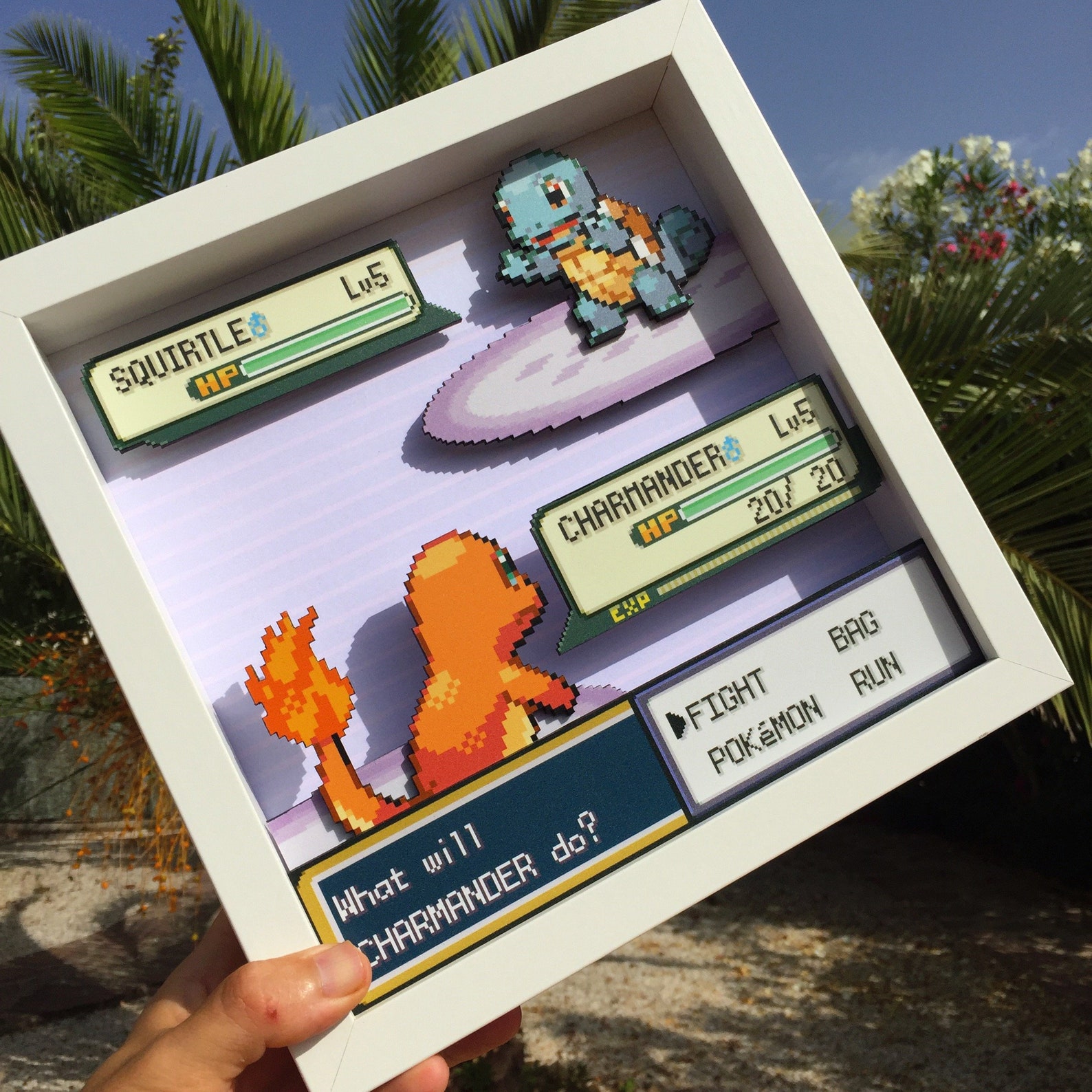 Pokemon Art Shadow Box With Charmander Nintendo Shadowbox | Etsy