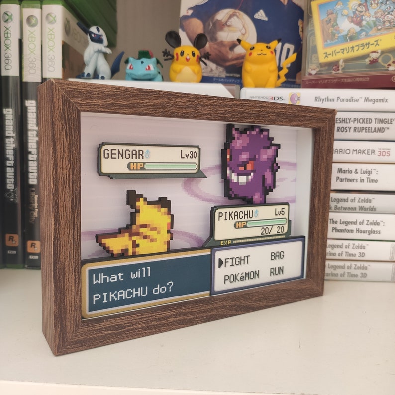 Pokemon Shadow Box Pikachu VS Gengar - Etsy