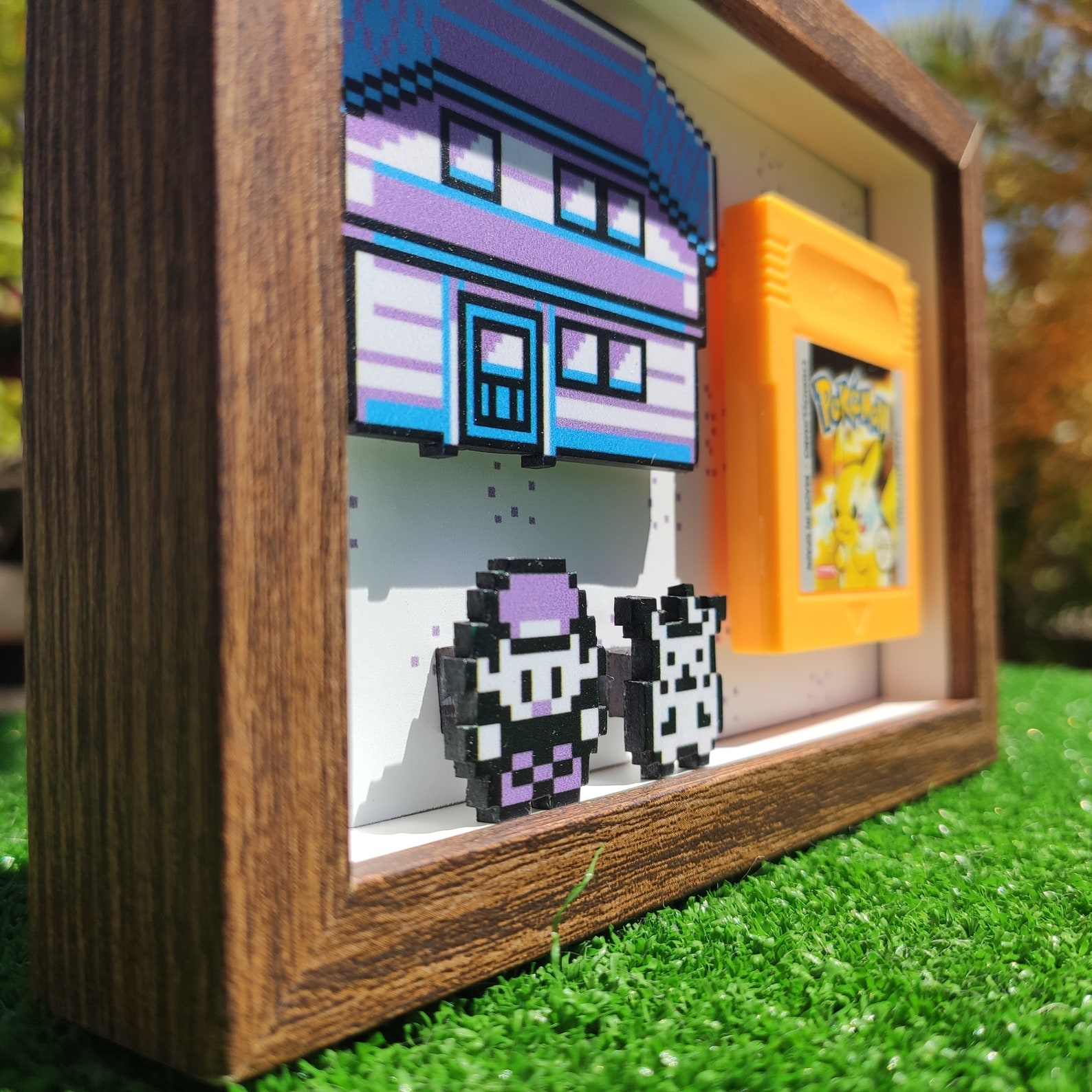 Pokemon Yellow Shadowbox With Cartridge Pikachu and Ash Art | Etsy