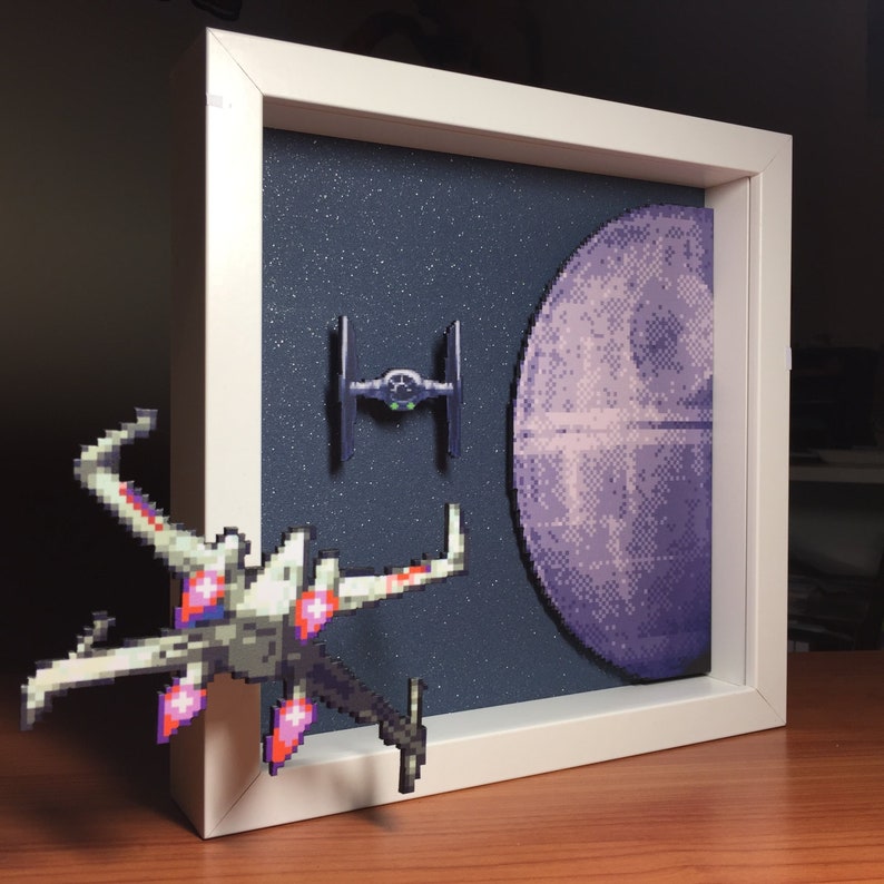 Star Wars Wall Art SNES Shadowbox With X-wing and Tie Fighter | Etsy