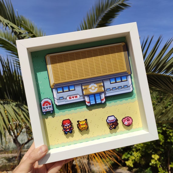 Pokemon Shadow Box Art cerulean City | Etsy