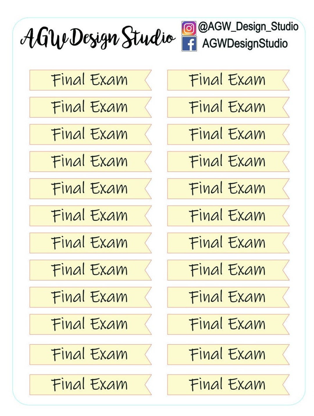 School Final Exam Stickers Planner Stickers Bullet Journal - Etsy