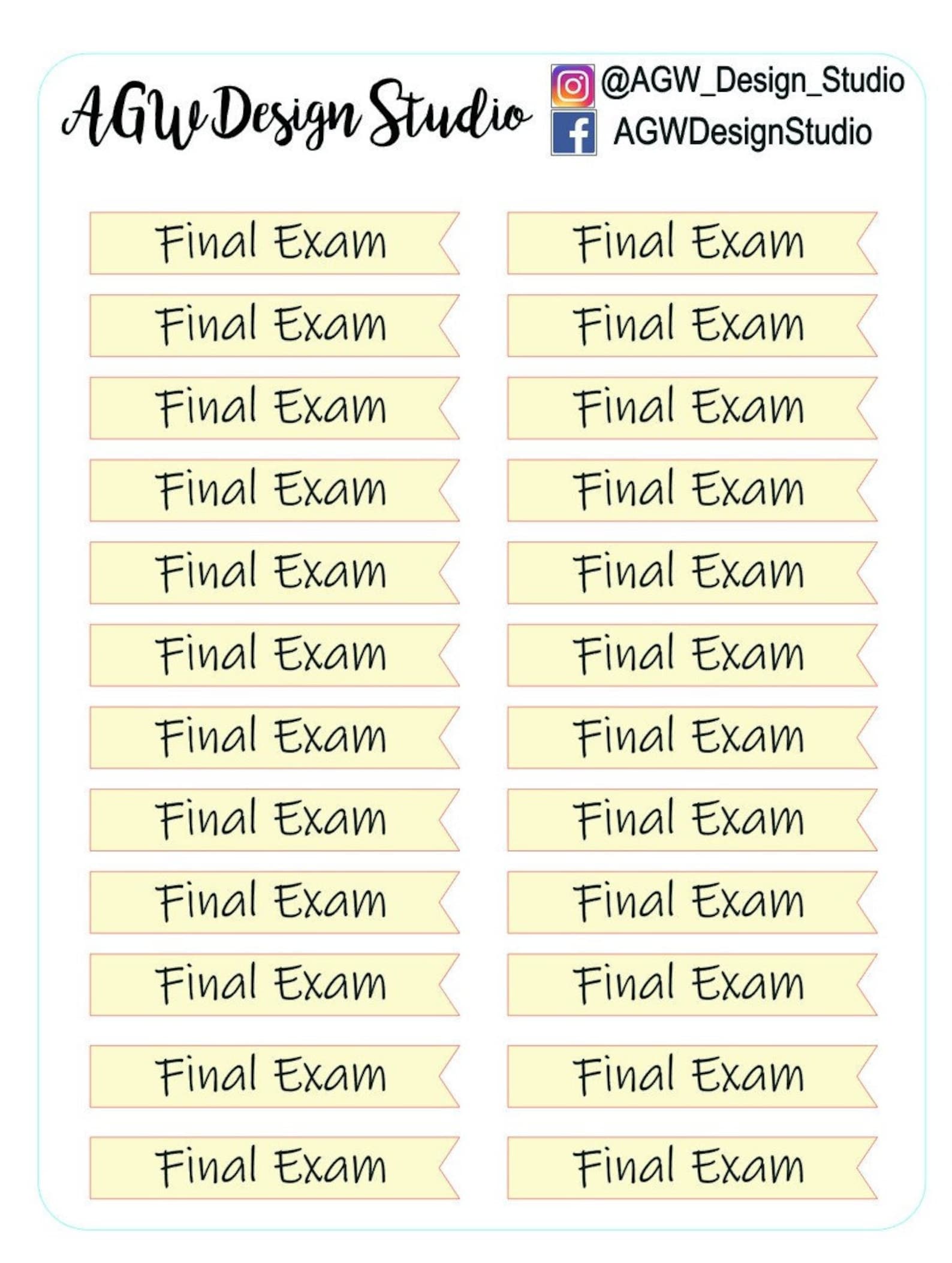 School Final Exam Stickers Planner Stickers Bullet Journal - Etsy