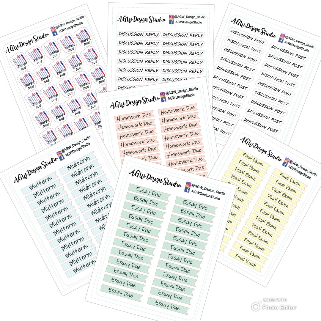 School Study Pack - Planner Stickers - Discussion Post/reply - Study ...