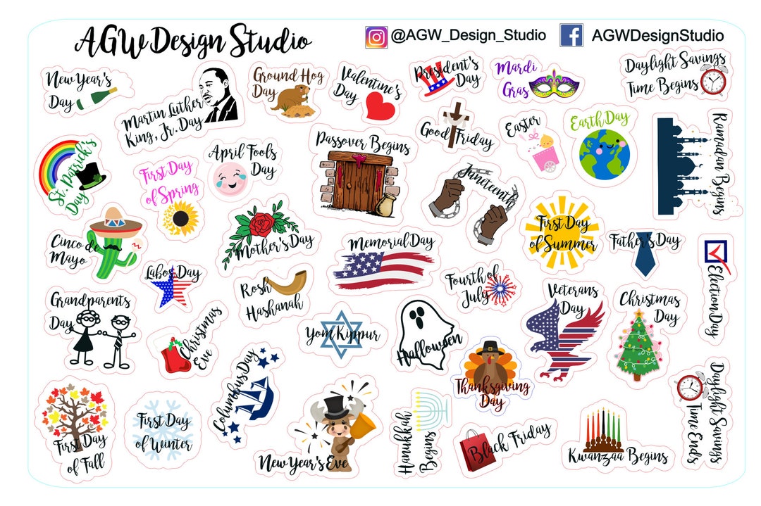 United States Holiday Stickers - Custom Made - Holidays - Bullet ...