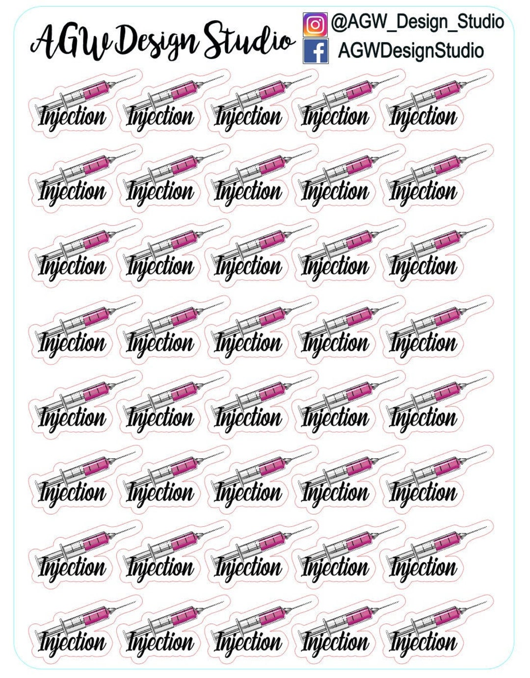 IVF Injection - Planner Stickers - Bullet Journal - Scrapbook ...