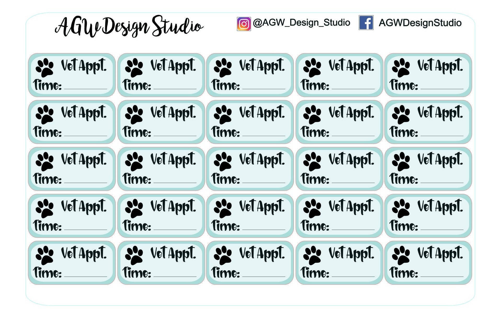 Vet Sticker Pack Planner Stickers Custom Made Vet Visits - Etsy