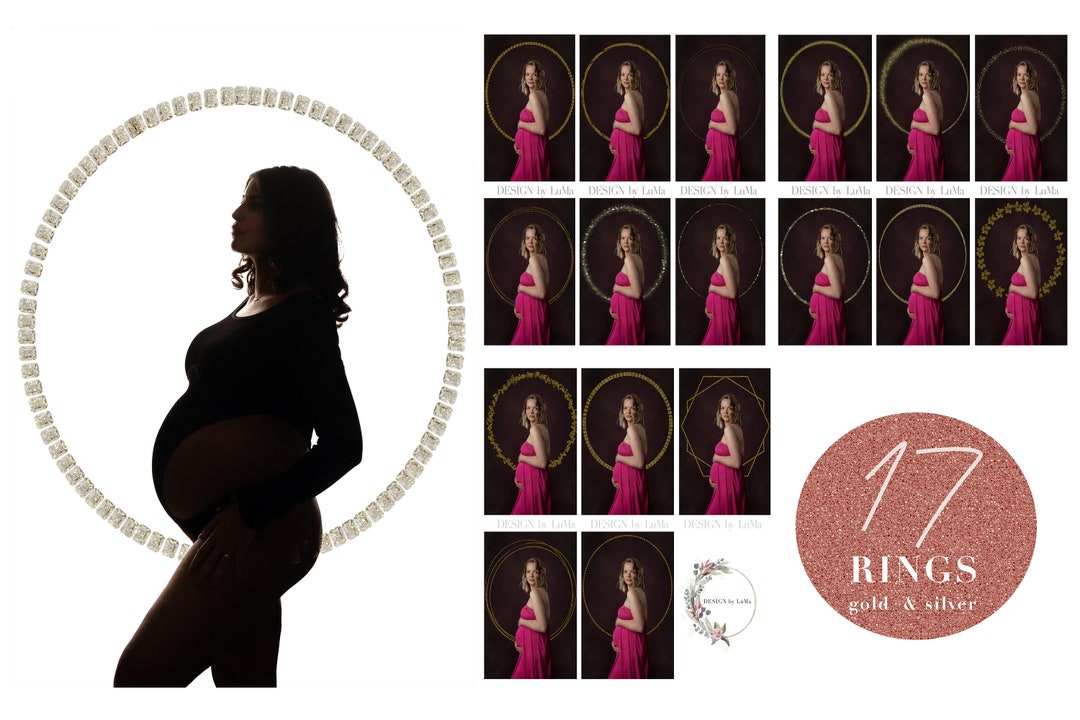 Digital Rings Overlays, Gold & Silver, Photoshop Overlays, Digital ...