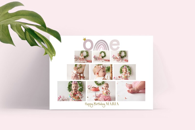 Rainbow Cake Smash Collage Template for Photoshop, Digital Template ...