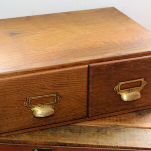 1930s Oak Two Drawer Cabinet Card Index Holder Furniture Industrial ...