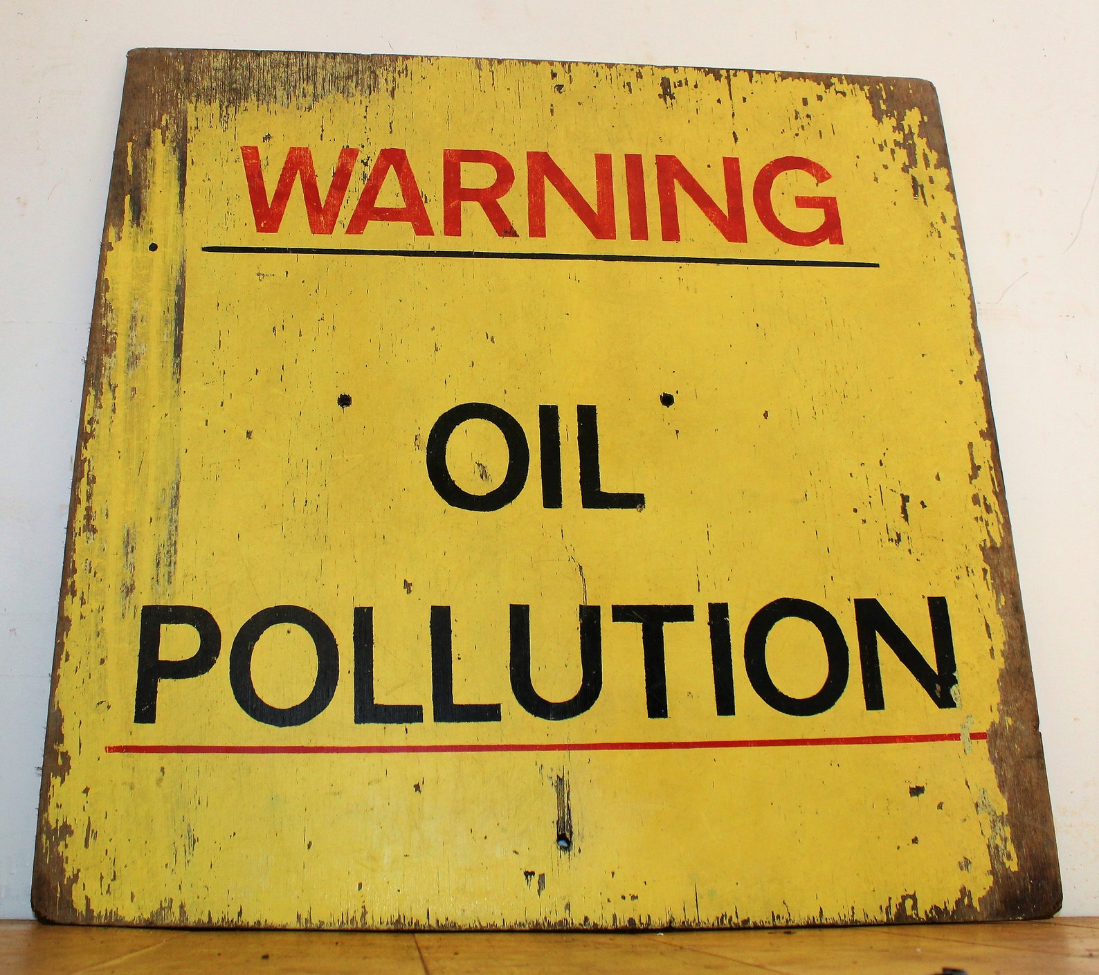 Warning Oil Pollution Wooden Sign Decor Mancave Old Wood - Etsy