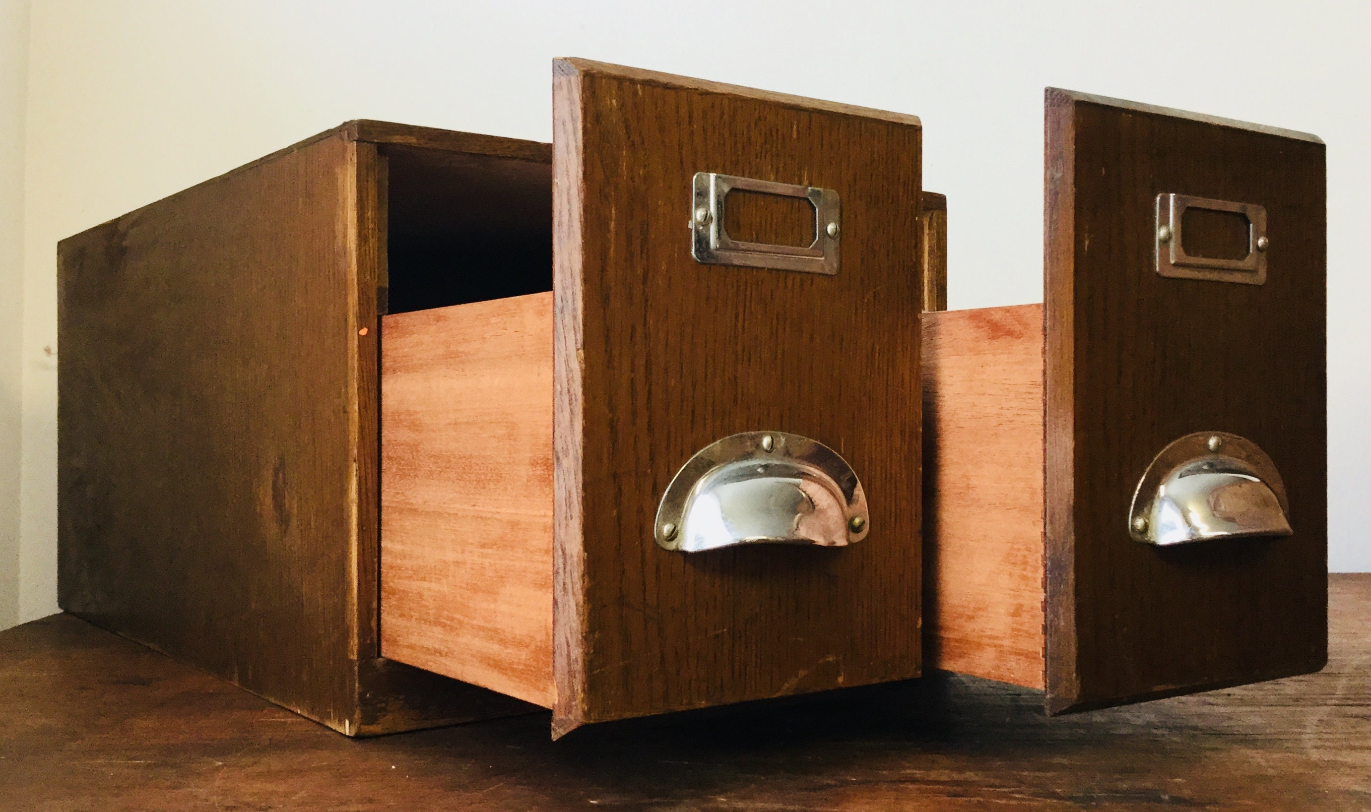 1960s Two Draw Cabinet Card Index Holder Furniture Industrial | Etsy UK