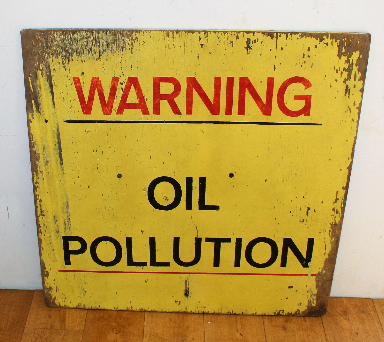 Warning Oil Pollution Wooden Sign Decor Mancave Old Wood - Etsy