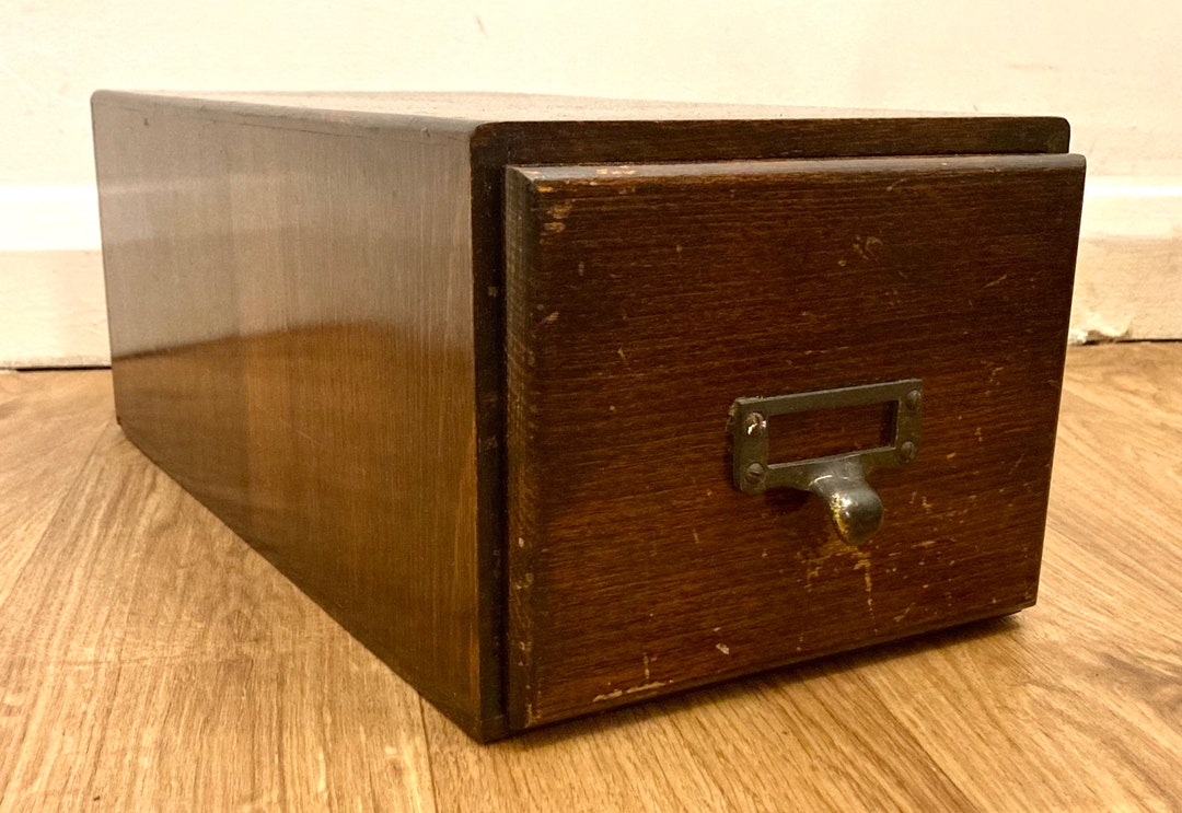 Large 1940s One Drawer Cabinet Card Index Holder Industrial Desk Office ...