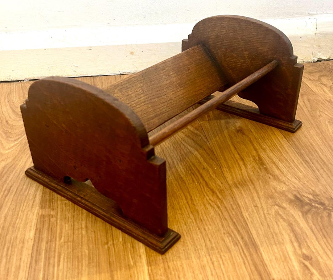 Antique Oak Book Trough Case Holder Ends Storage Desk Victorian ...