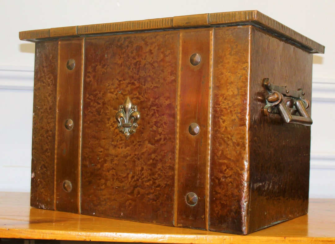Arts and Crafts Antique Coal Scuttle Box Copper Fire Vintage - Etsy