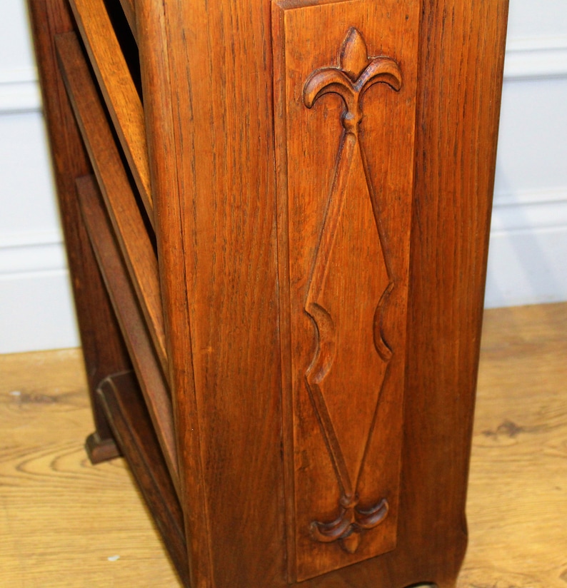 Arts and Crafts Oak Antique Newspaper Magazine Rack Cabinet - Etsy UK