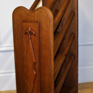 Arts and Crafts Oak Antique Newspaper Magazine Rack Cabinet Paper Desk ...