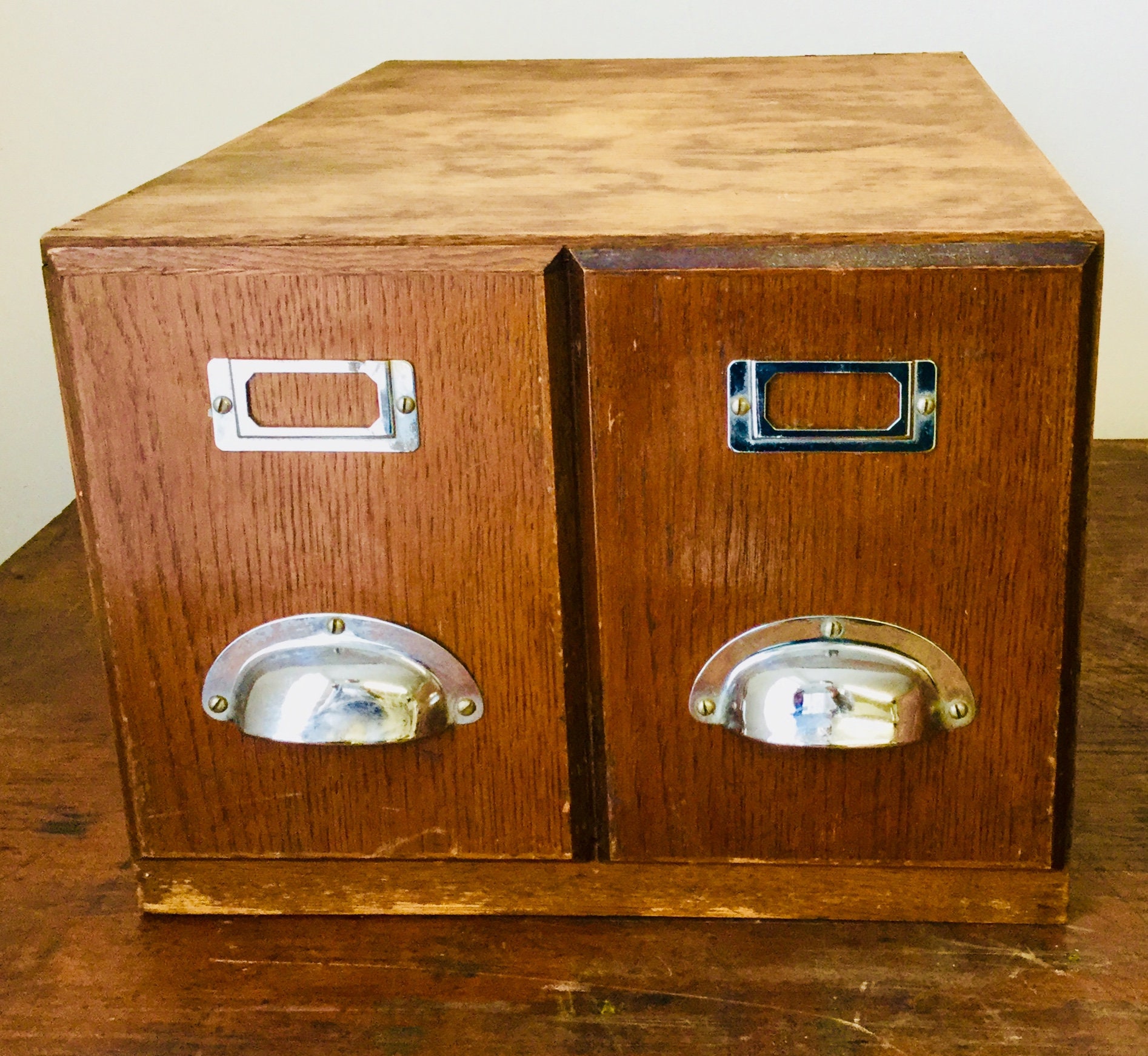1960s Two Draw Cabinet Card Index Holder Furniture Industrial | Etsy UK