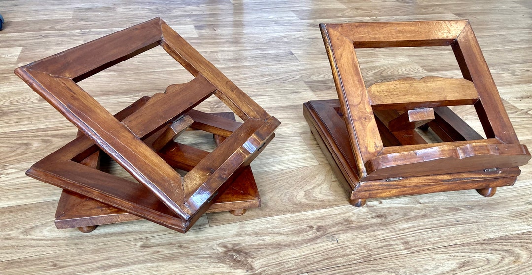 Vintage Mahogany Rotating Book Stand Rest Holder Revolving Antique ...