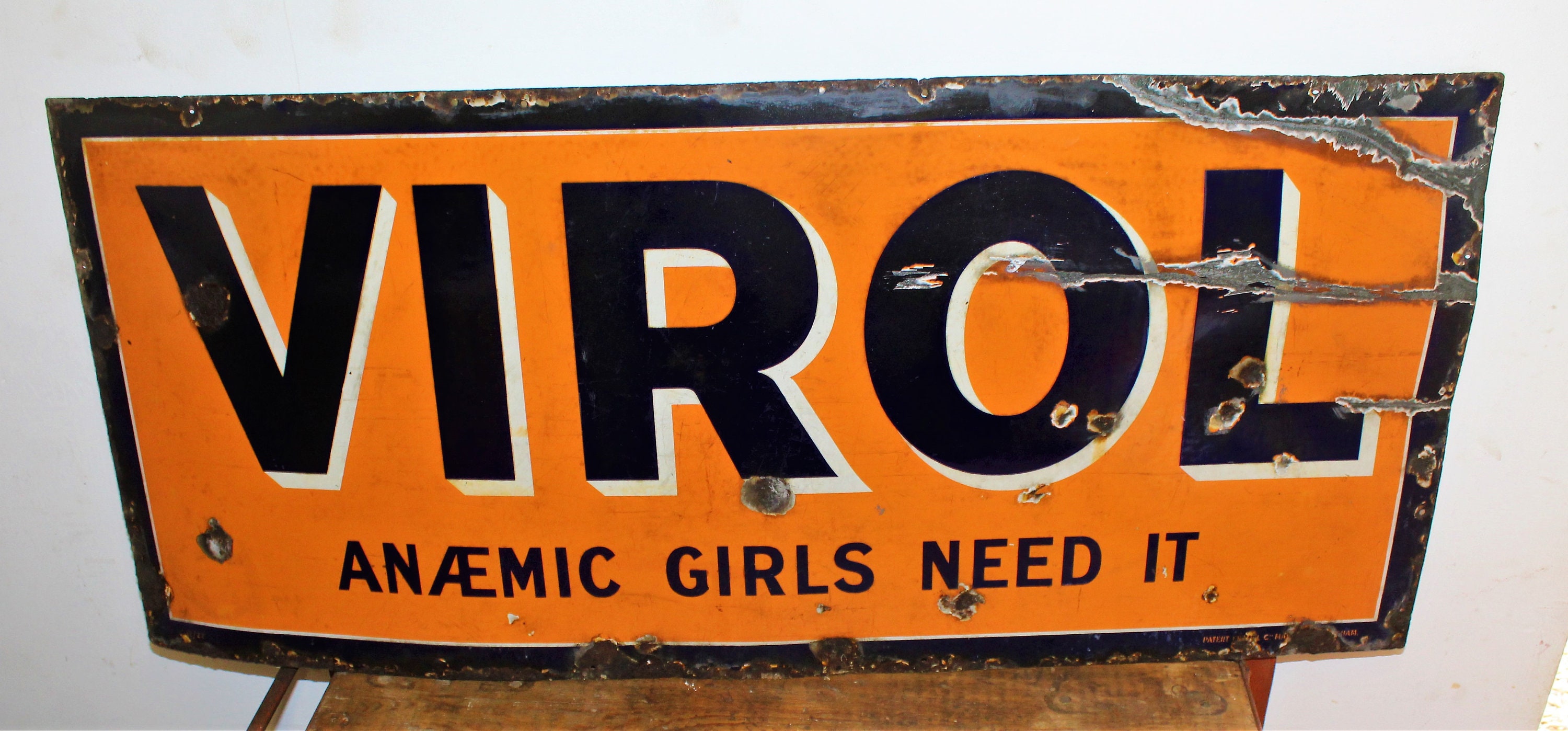 Virol advertising enamel sign vintage retro antique industrial | Etsy