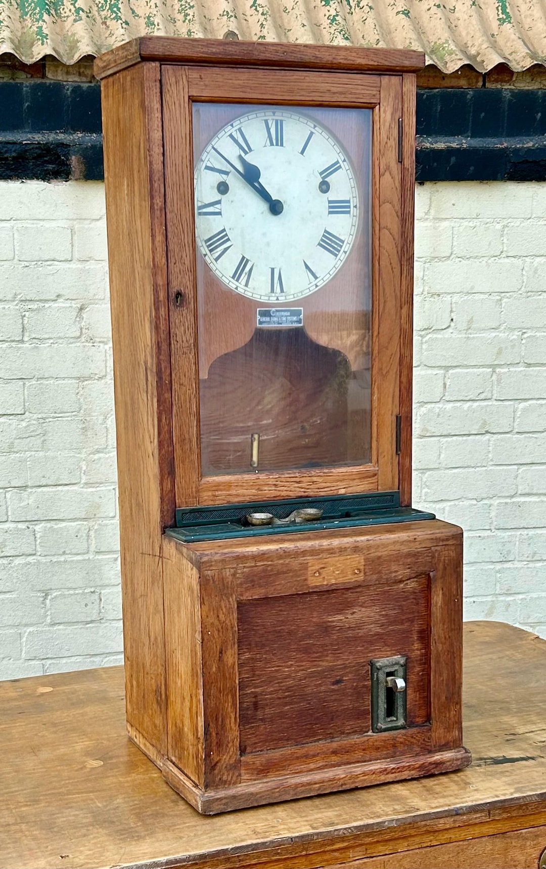 Vintage Gensign Clocking in Machine Clock Antique Industrial Decor ...