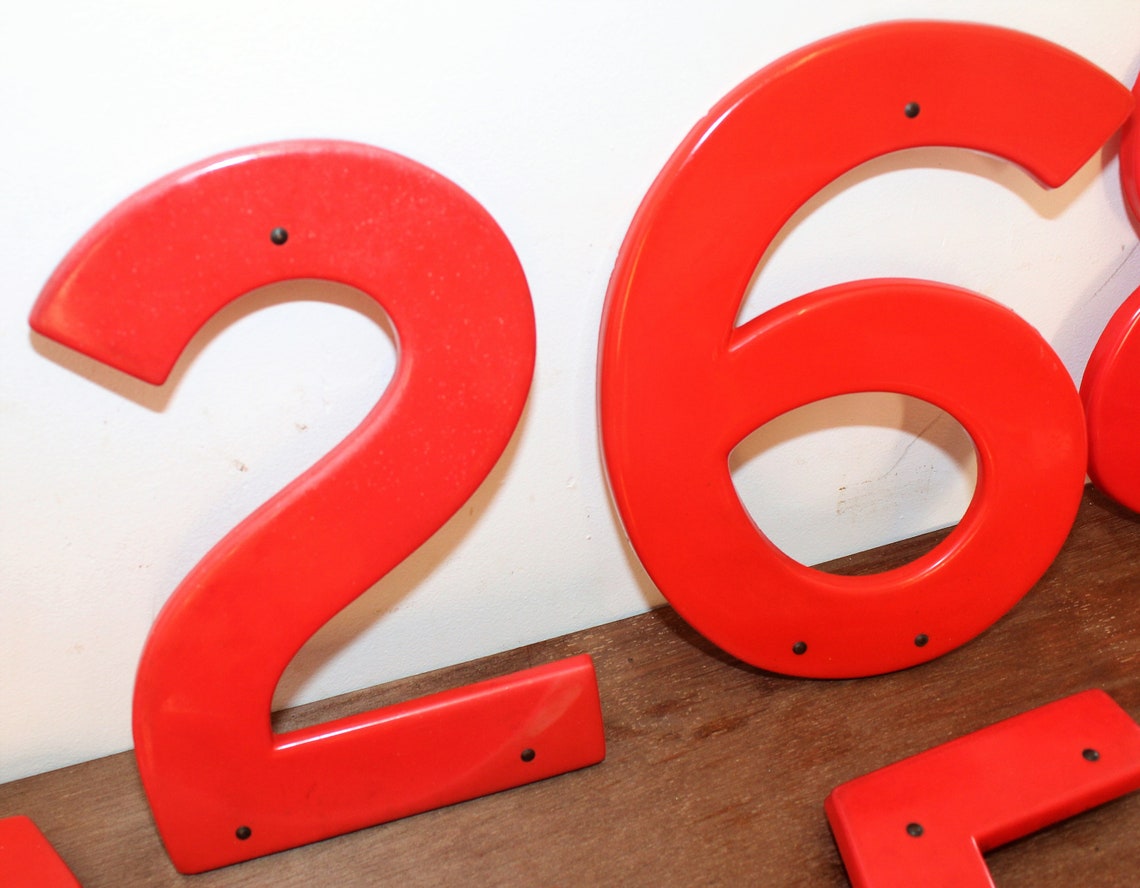 Vintage Plastic Cinema Numbers Advertising Decor Mancave House Kitchen ...