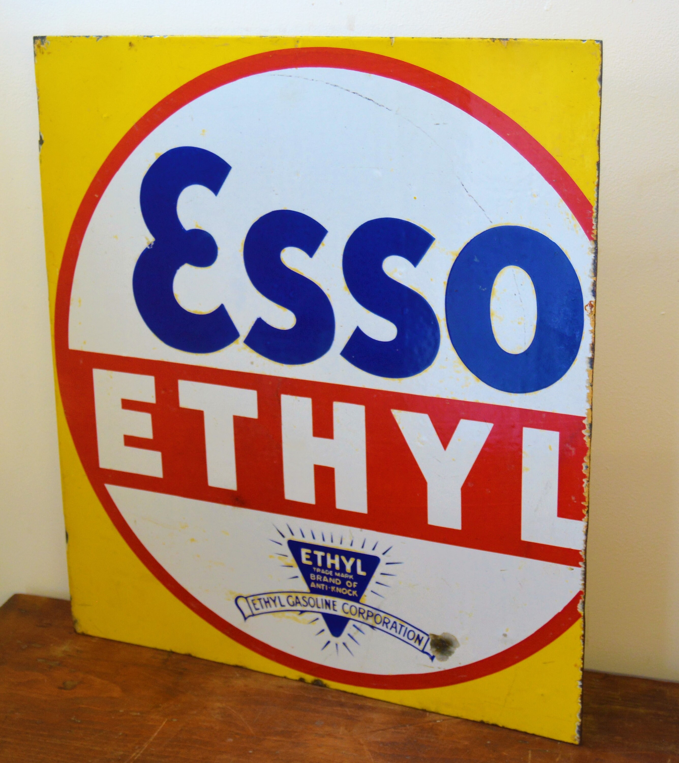 Esso Ethyl advertising enamel sign vintage retro antique | Etsy