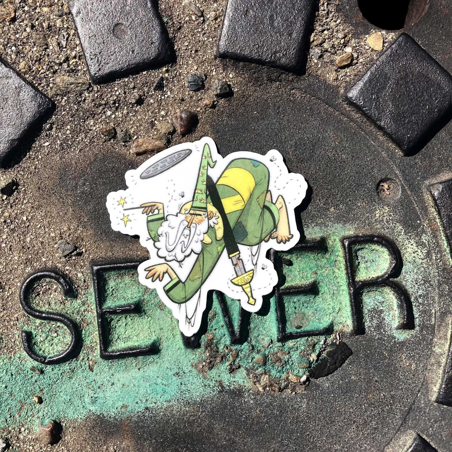 Sewer Wizard Vinyl Sticker, Vinyl Decal, Laptop Sticker - Etsy
