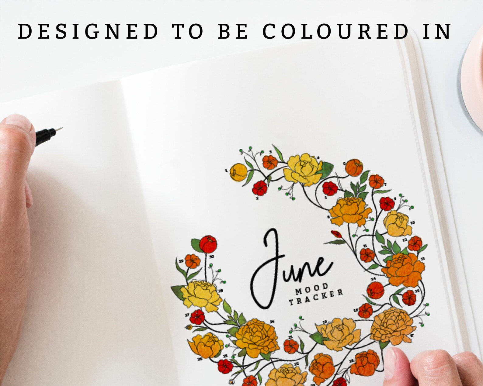 MONTHLY MOOD TRACKER Printable Bullet Journal Templates | Etsy