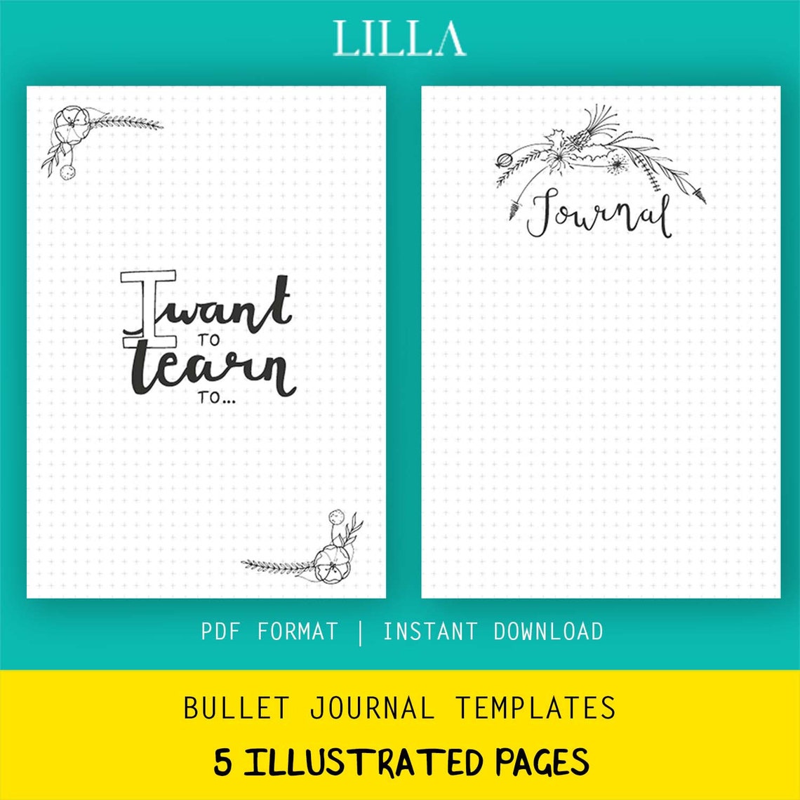 Bullet Style Journal Templates Printable Collections Pages - Etsy