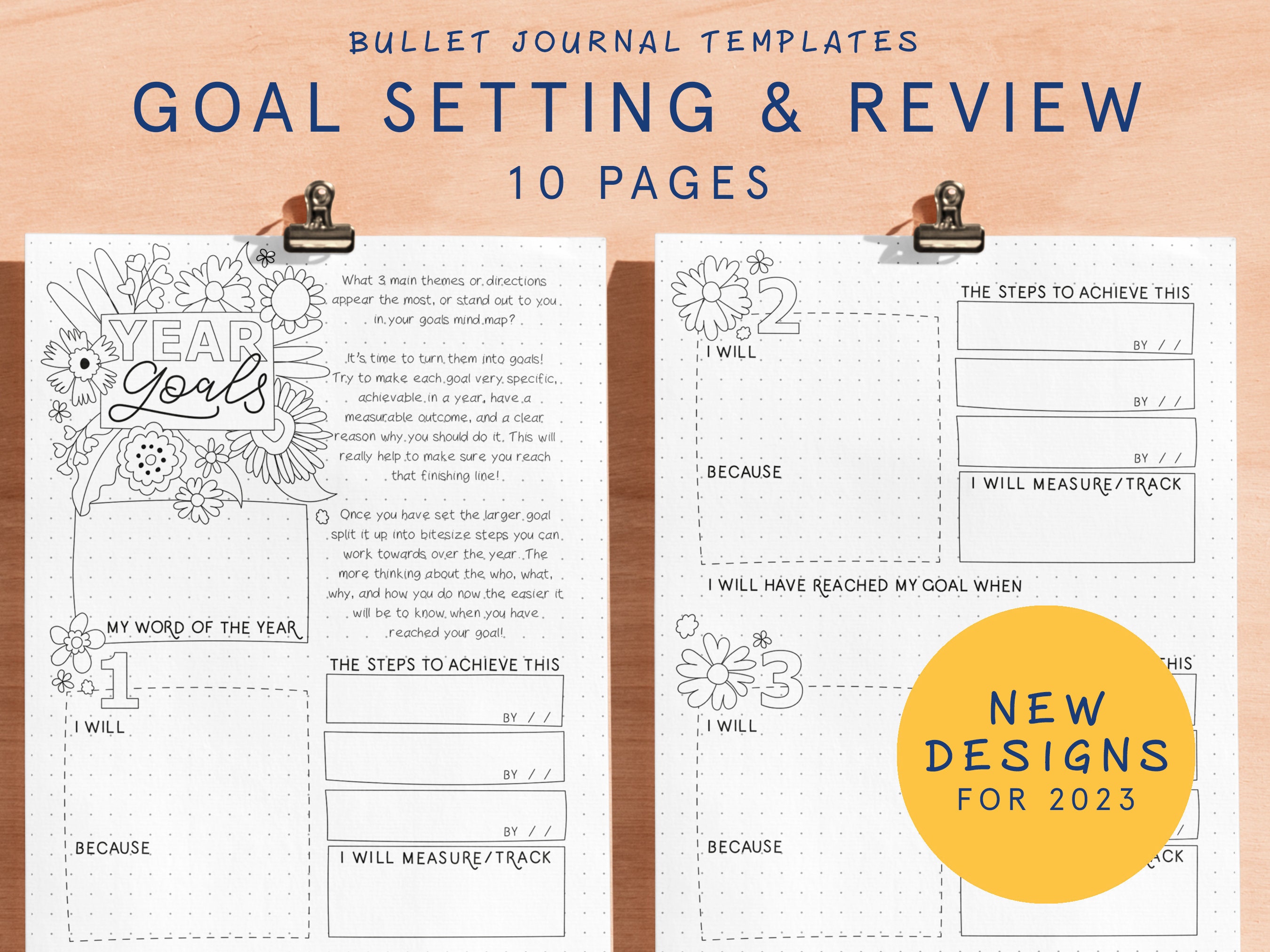 GOAL SETTING & REVIEW Printable Bullet Journal Template - Etsy