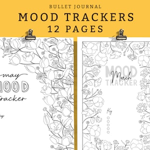 MONTHLY MOOD TRACKER Printable Bullet Journal Templates | Etsy UK