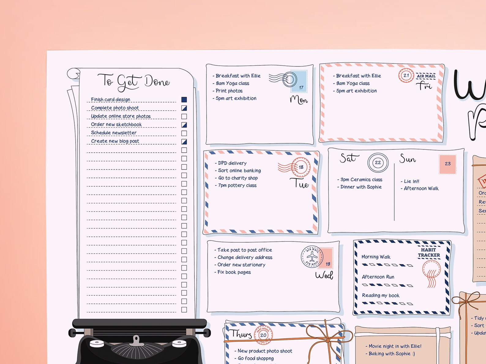 Printable Weekly Planner Fun Bullet Style Journal Weekly - Etsy UK