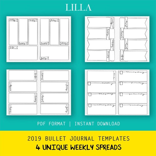 Bullet Style Journal Templates Printable Collections Pages - Etsy