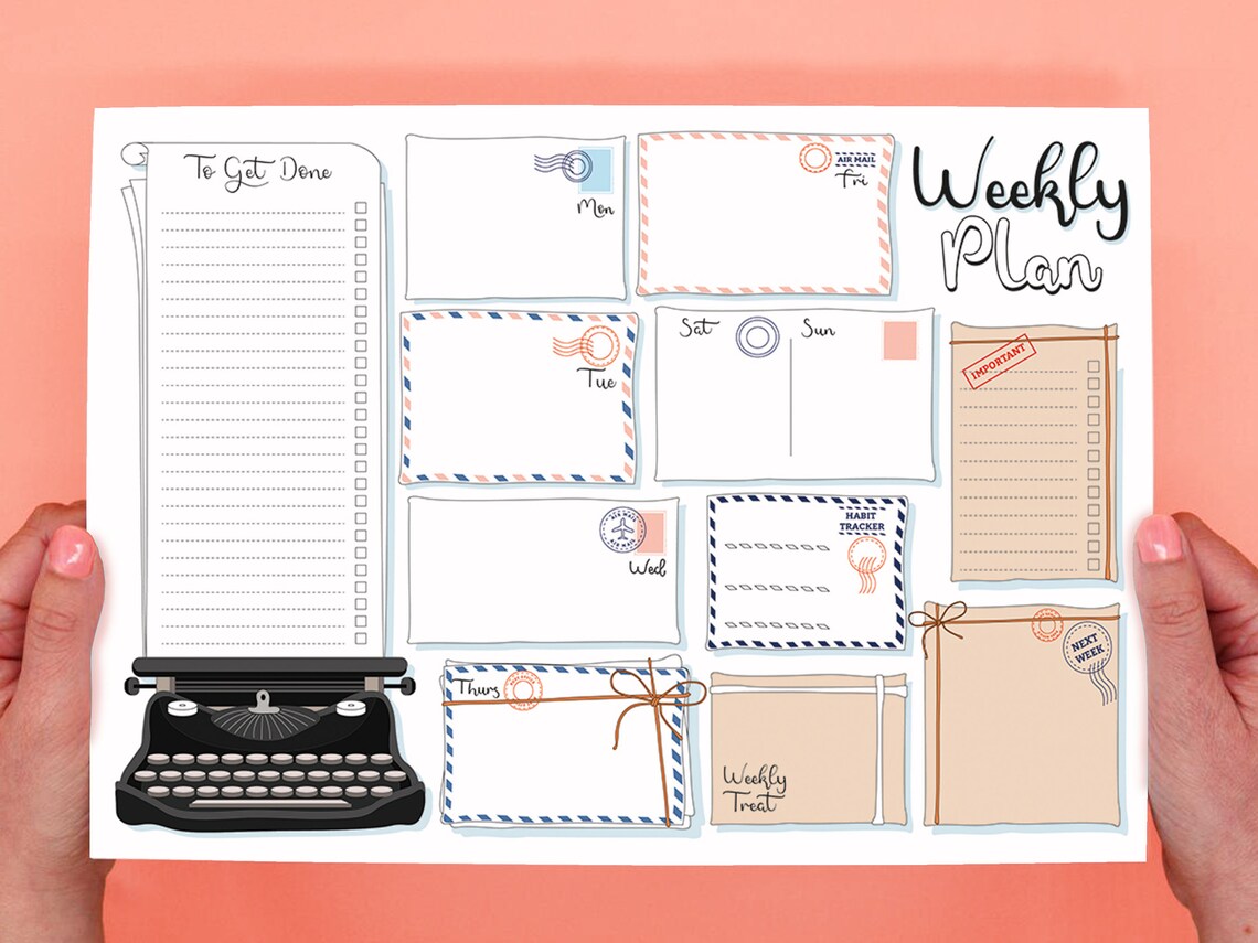 Printable Weekly Planner Fun Bullet Style Journal Weekly - Etsy UK