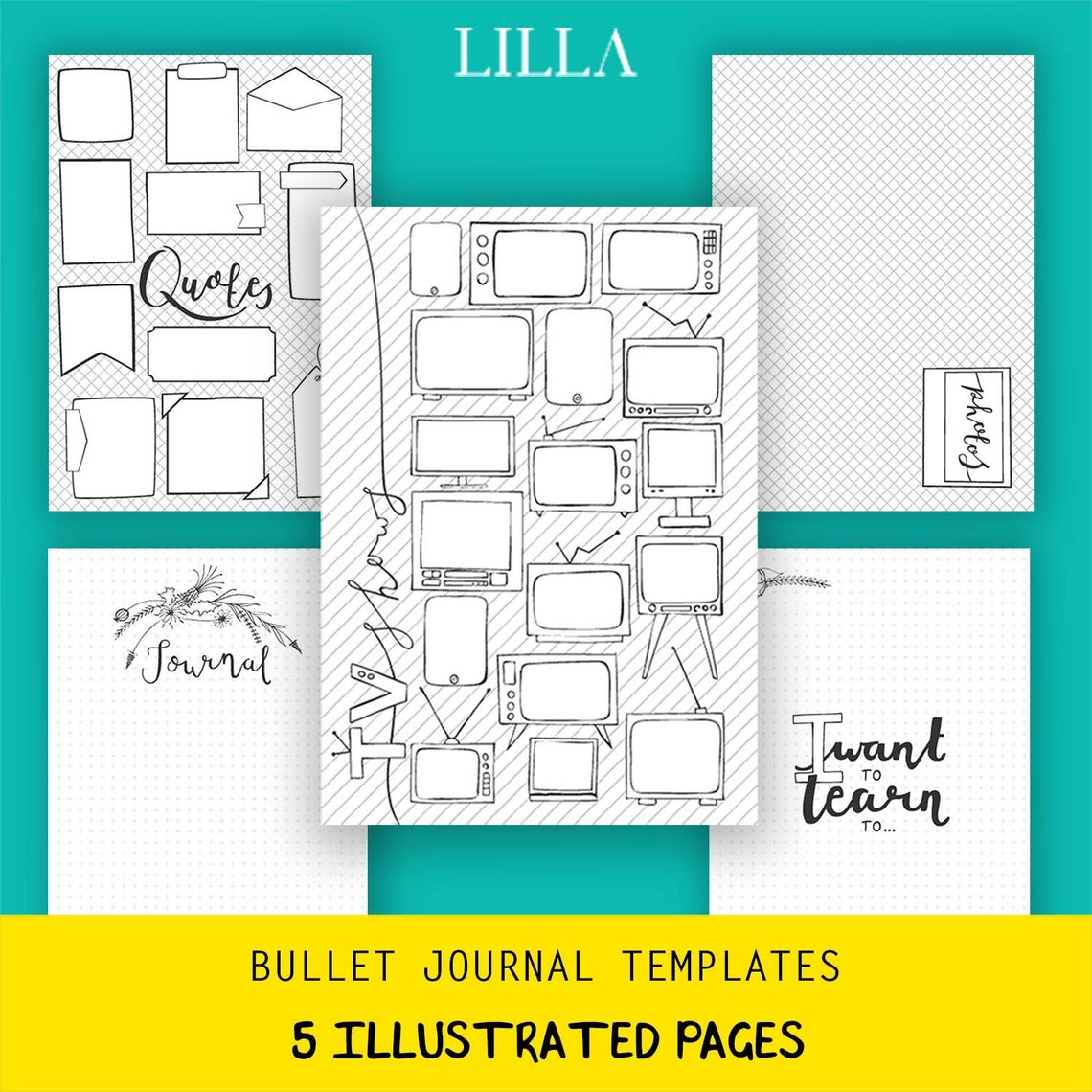 Bullet Style Journal Templates Printable Collections Pages - Etsy