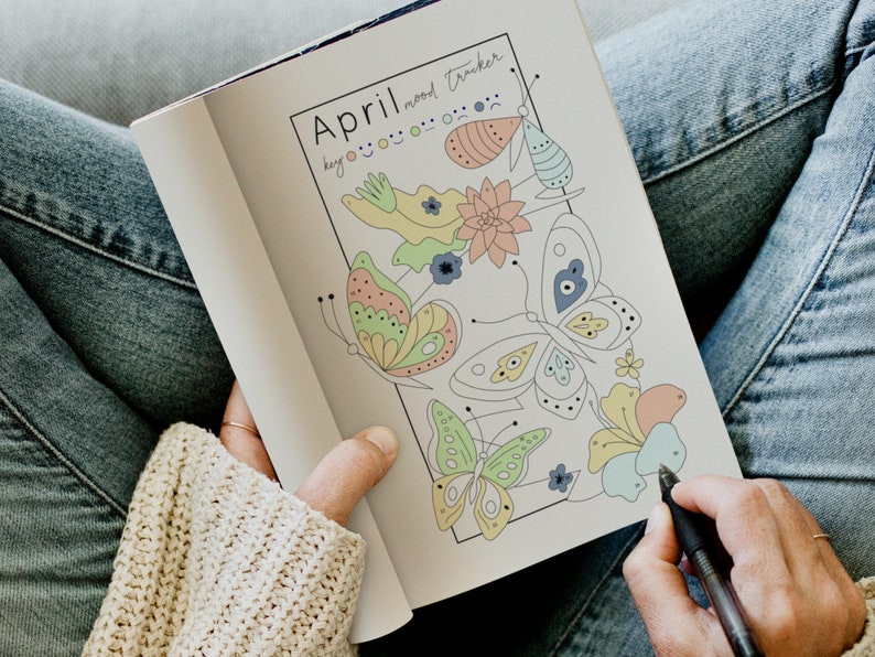 MONTHLY MOOD TRACKER Printable Bullet Journal Templates - Etsy