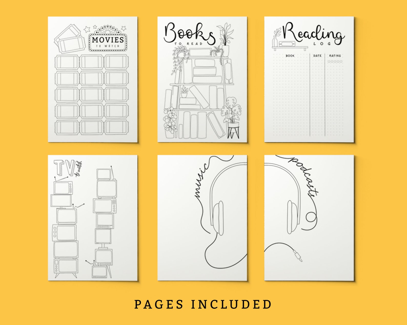 TRACKERS & COLLECTIONS Printable Bullet Journal Templates | Etsy