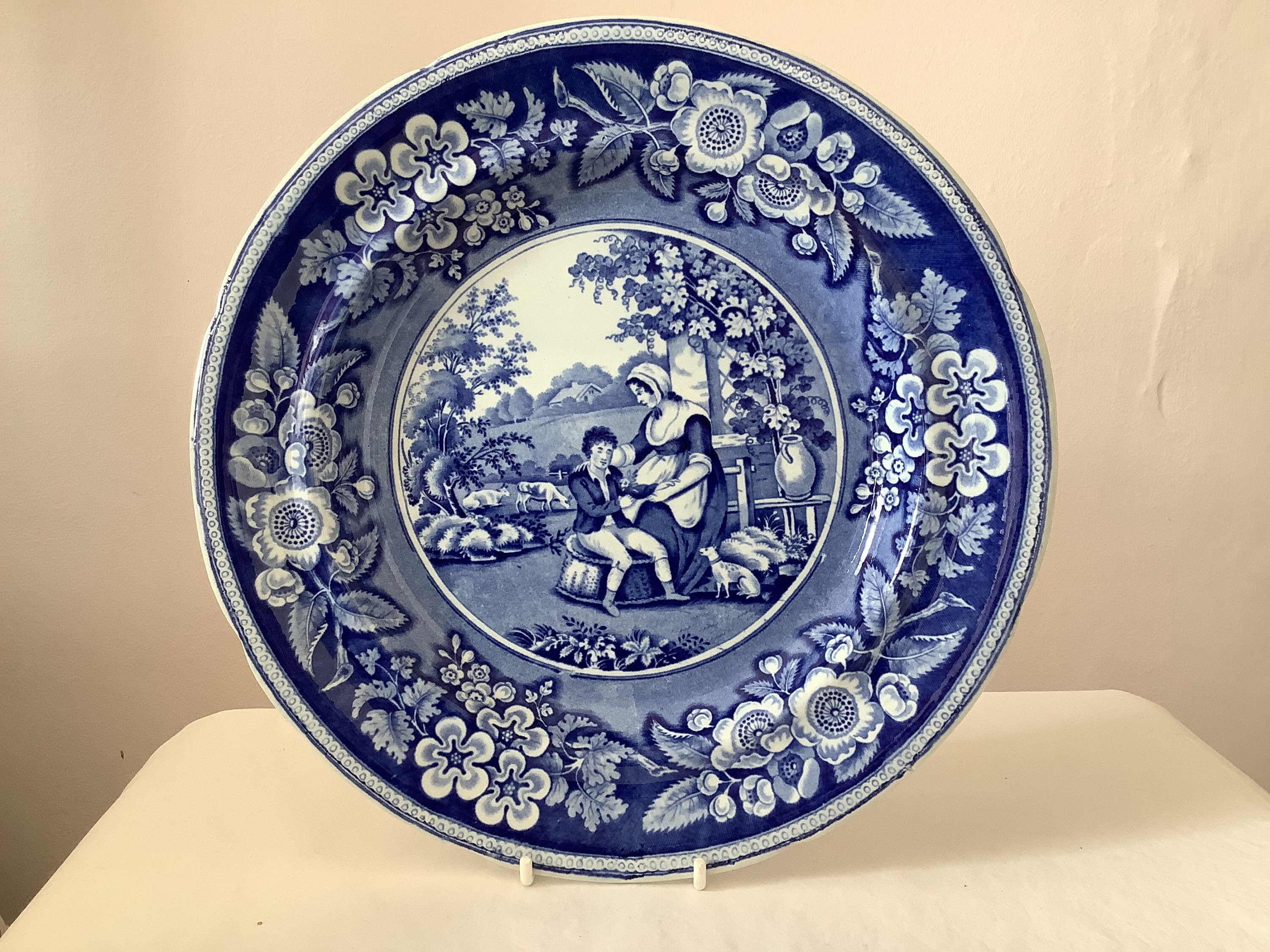 A large English antique Staffordshire pearlware plate Dining & Serving ...
