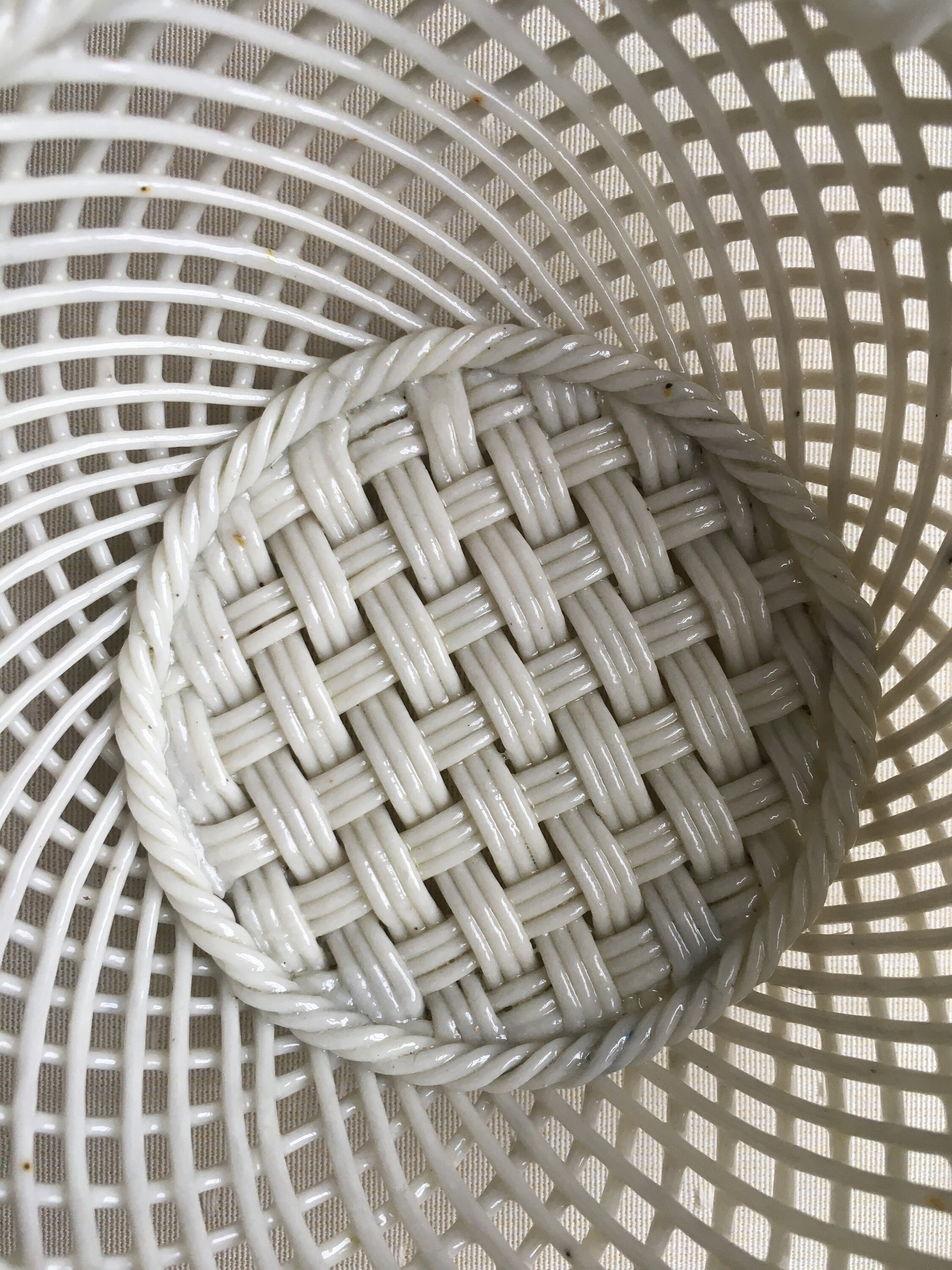 Antique Beleek Basket Weave Bowl - Etsy