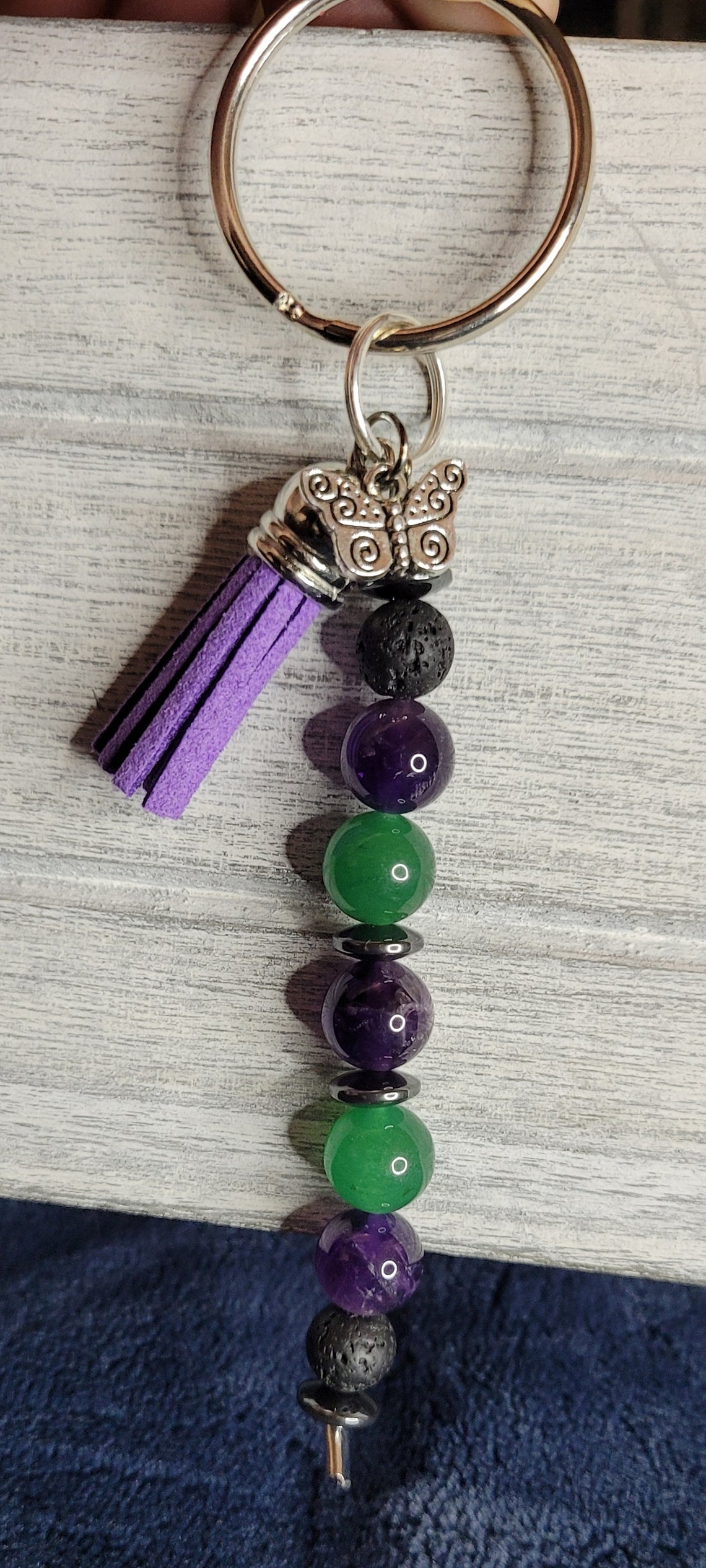 Gemstone Keychain - Etsy