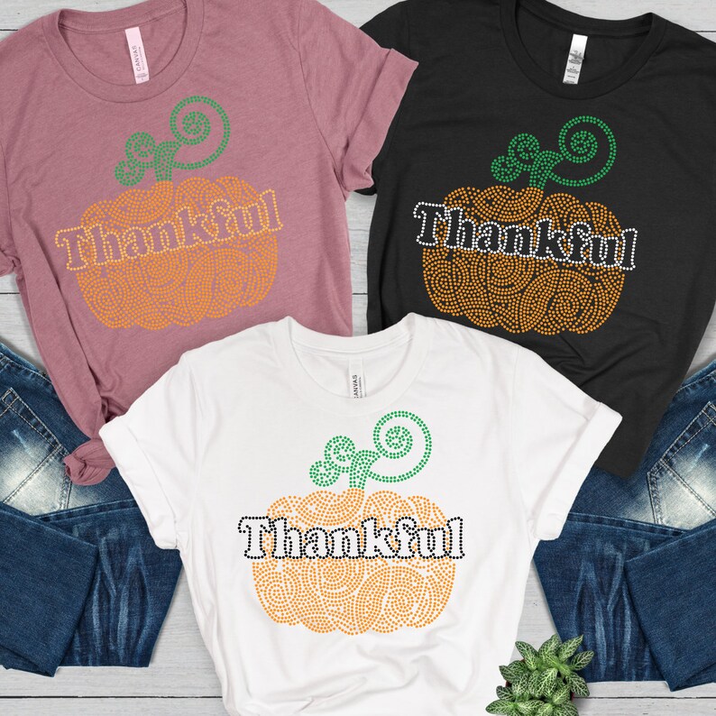 Thankful Pumpkin Rhinestone SVG 10ss Rhinestones - Etsy