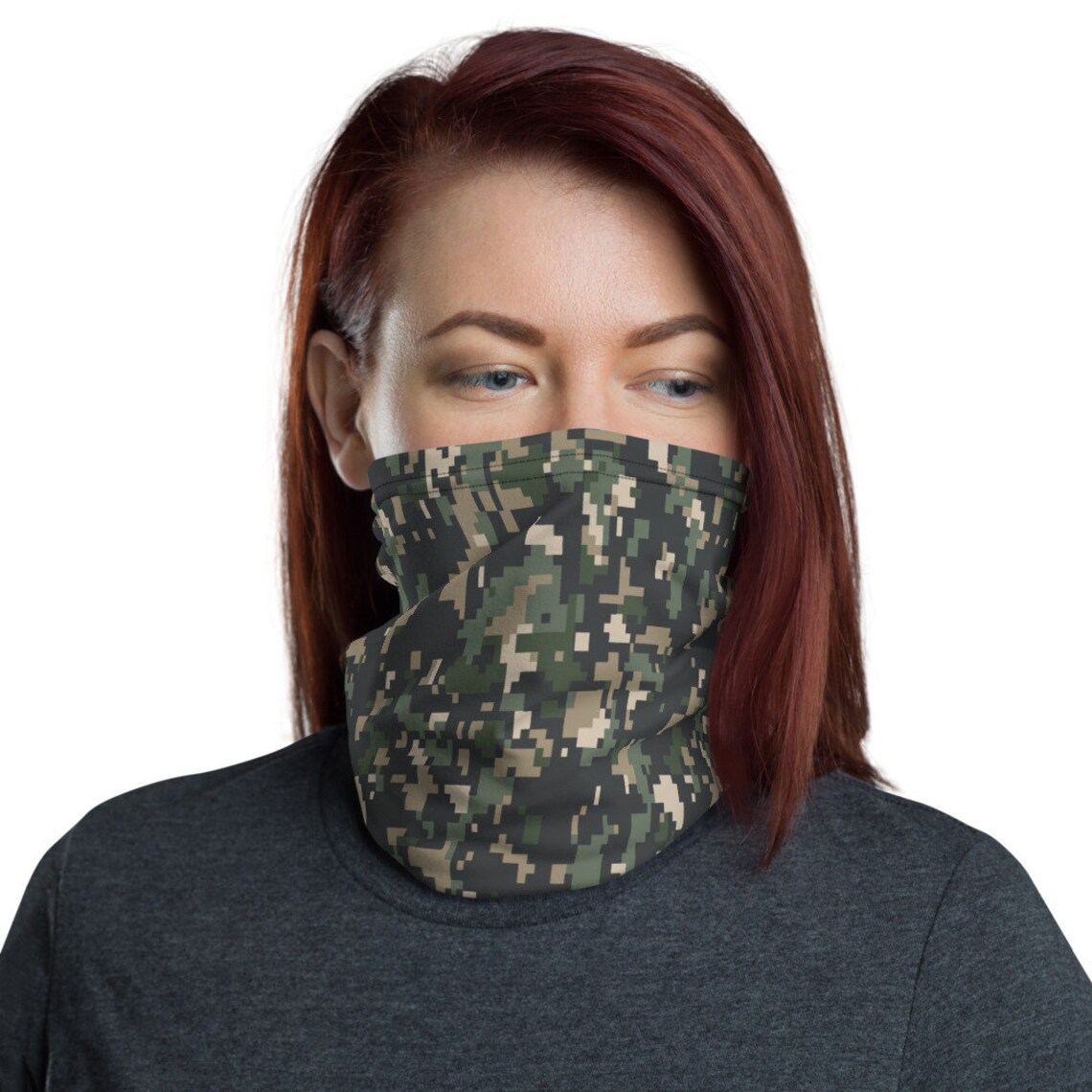 Digital Camo Camouflage Face Mask Cover Neck Gaiter Social - Etsy