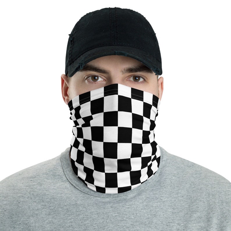 Checkered Checkerboard Pattern Face Mask Wind Neck Gaiter - Etsy