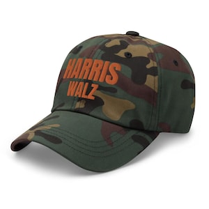 Kamala Harris Tim Walz Camo Camouflage Hat With Orange Lettering - Etsy