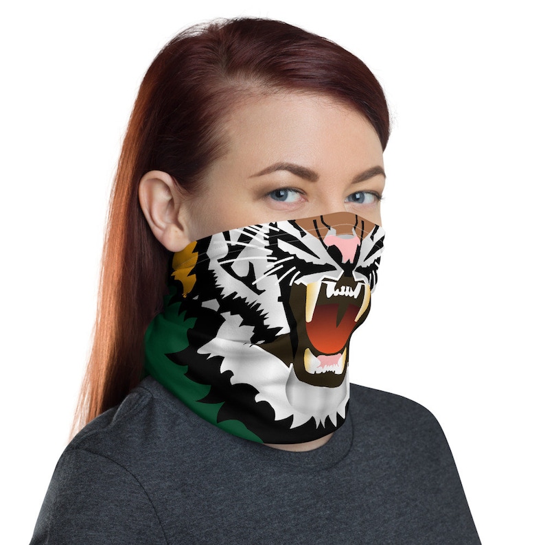 Tiger Face Fangs Teeth Face Mask Neck Gaiter Shield Social - Etsy