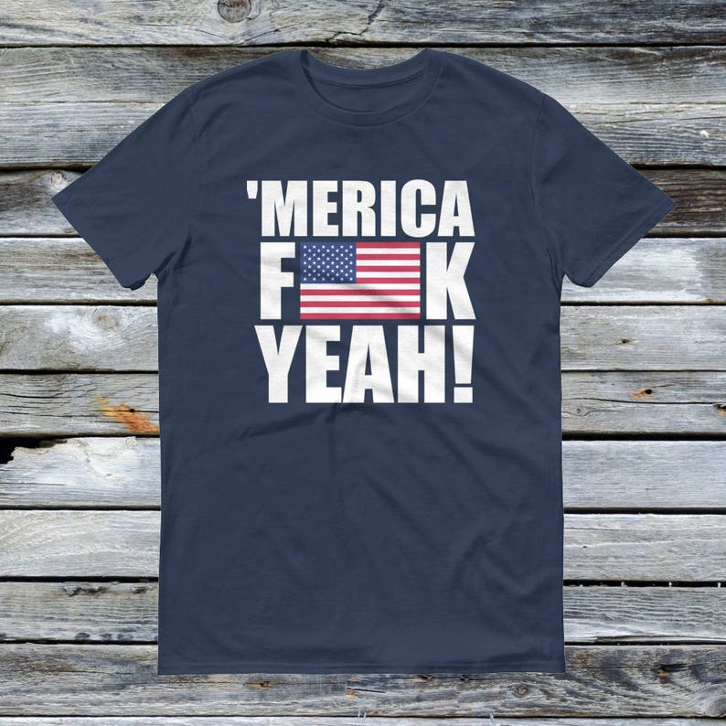 Merica F Yeah T Shirt - Funny Fourth of July Shirt -american Flag - Etsy
