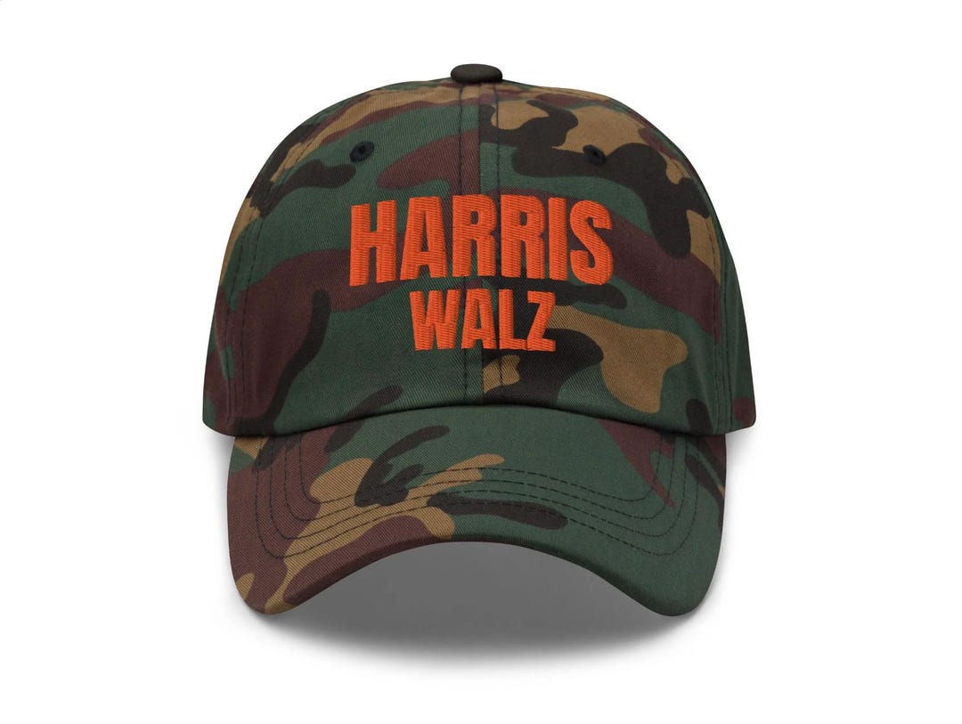 Kamala Harris Tim Walz Camo Camouflage Hat With Orange Lettering - Etsy